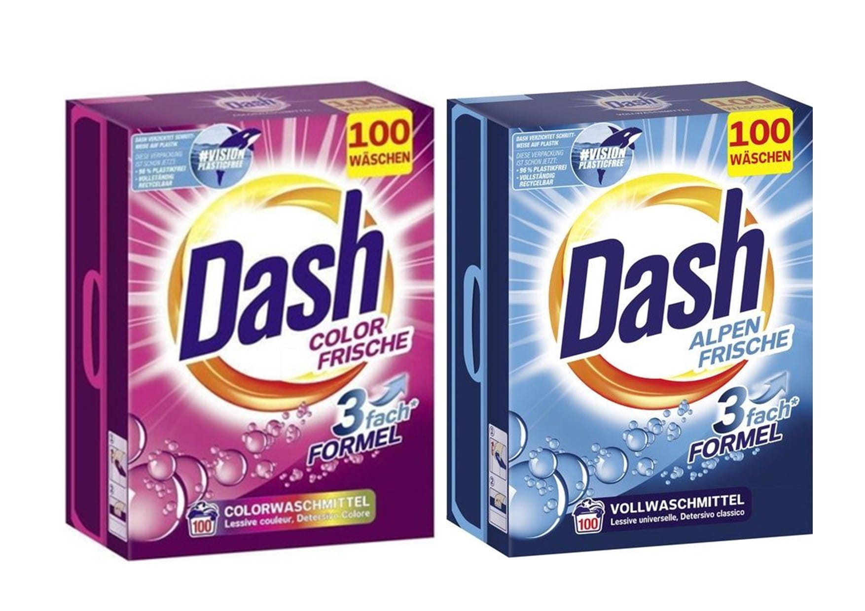 DASH Zestaw Proszków do Prania 2×6 kg – Uniwersal Alpen Frische + Color ...
